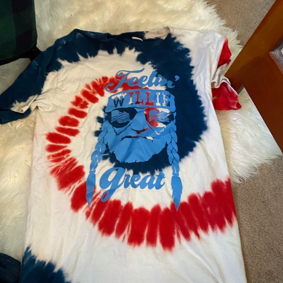Tops | Feeling Willy Great Tiedyed American Flag Colored Tshirt Size ...